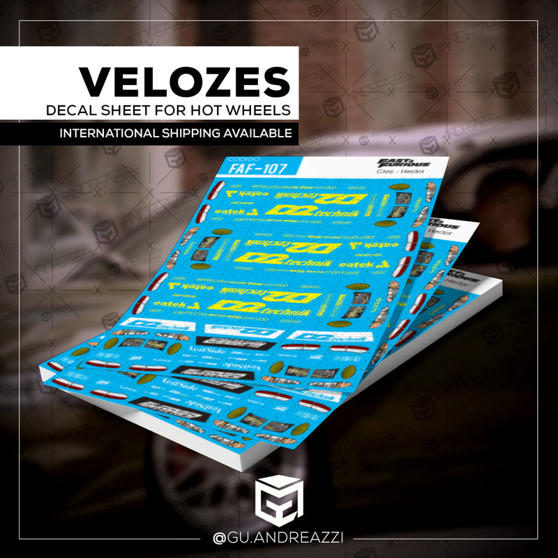 FAF107 - Civic Hector Velozes e Furiosos - Decal 1/64 - Andreazzi ...