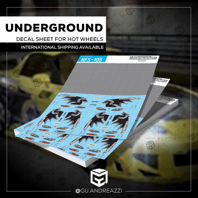 NFS105 - Honda S2000 NFSU1 - Decal 1/64 - Andreazzi Custom Works