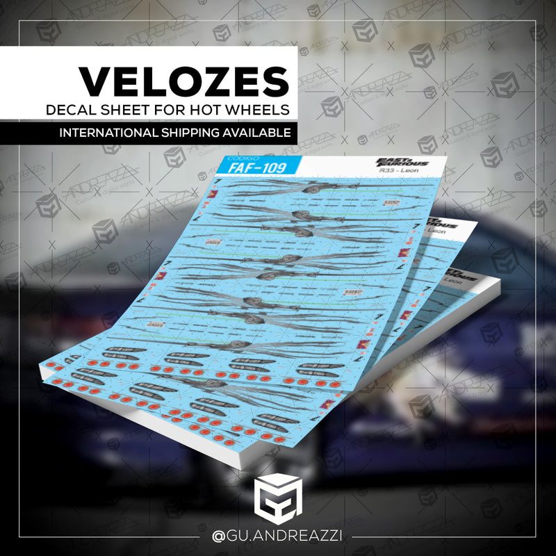FAF109 - GTR R33 - Leon - Velozes e Furiosos - Decal 1/64 - Andreazzi ...