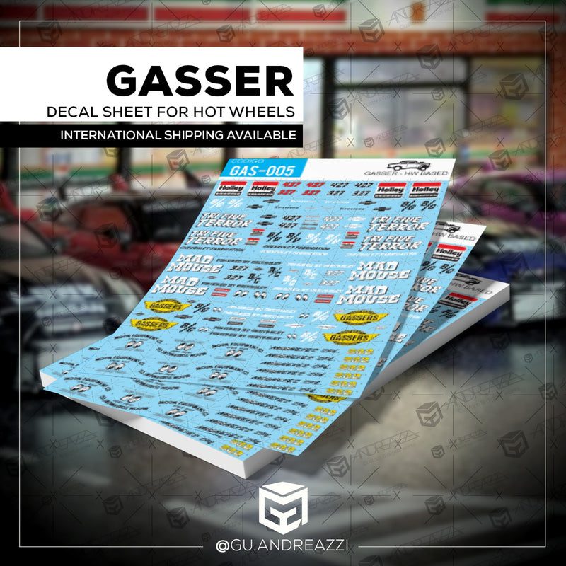GAS005 - Gasser HW Based - Decal 1/64 - Andreazzi Custom Works