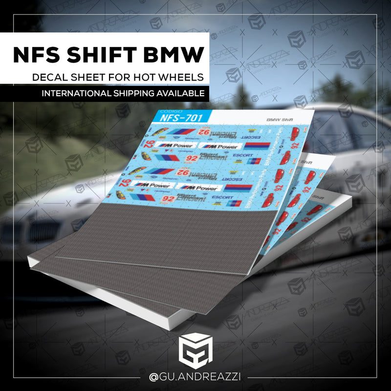 NFS701 - BMW M3 GT2 NFS SHIFT - Decal 1/64 - Andreazzi Custom Works