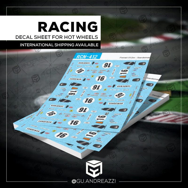 RCN412 - Ferrari 512M - Sandeman - Decal - Andreazzi Custom Works