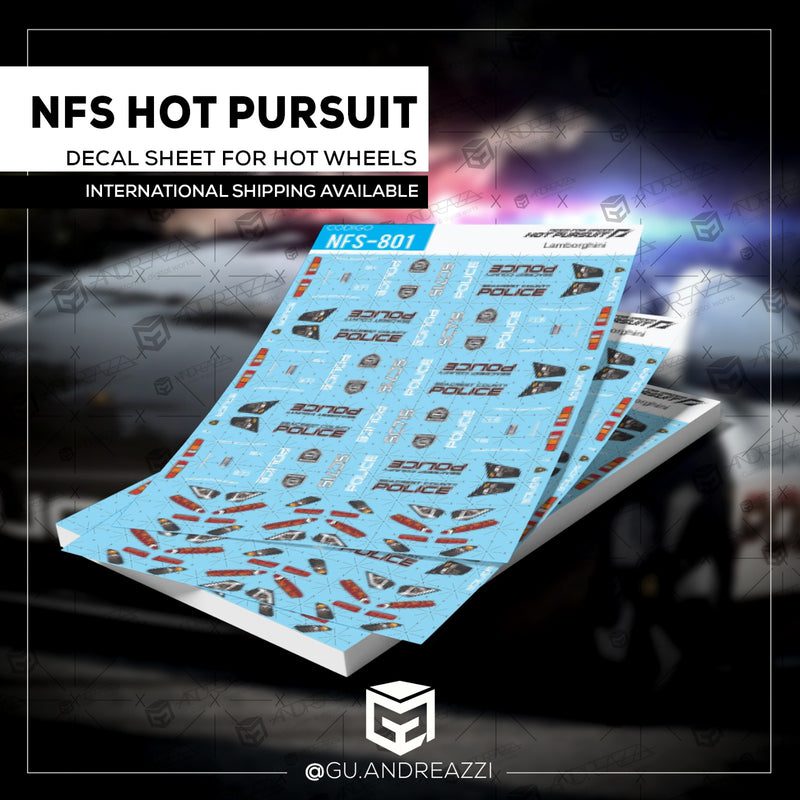 NFS801 - Lamborghini Polícia - NFS Hot Pursuit - Decal 1/64 - Andreazzi ...