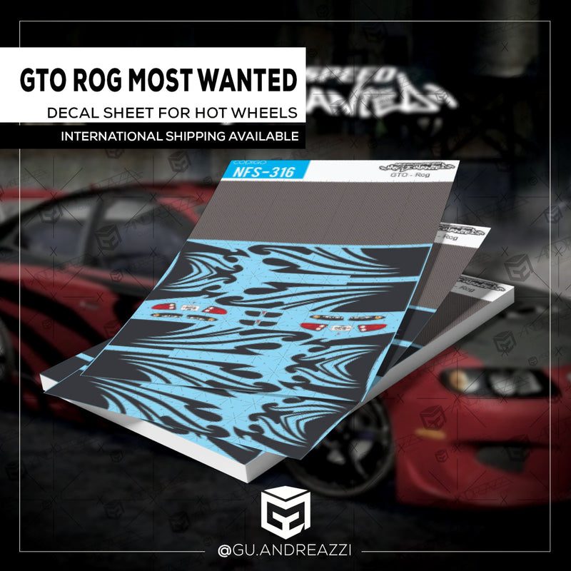 NFS316 - GTO Rog NFSMW - Decal 1/64 - Andreazzi Custom Works