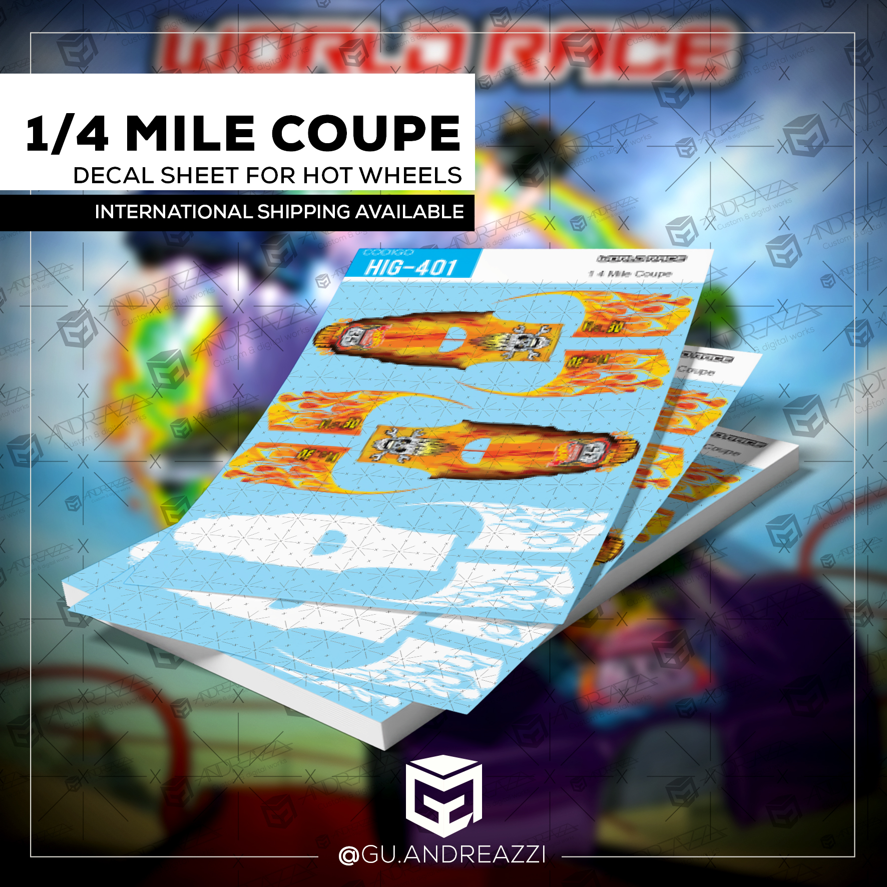 HIG401 - 1 4 Mile Coupe - Decal 1/64 - Andreazzi Custom Works