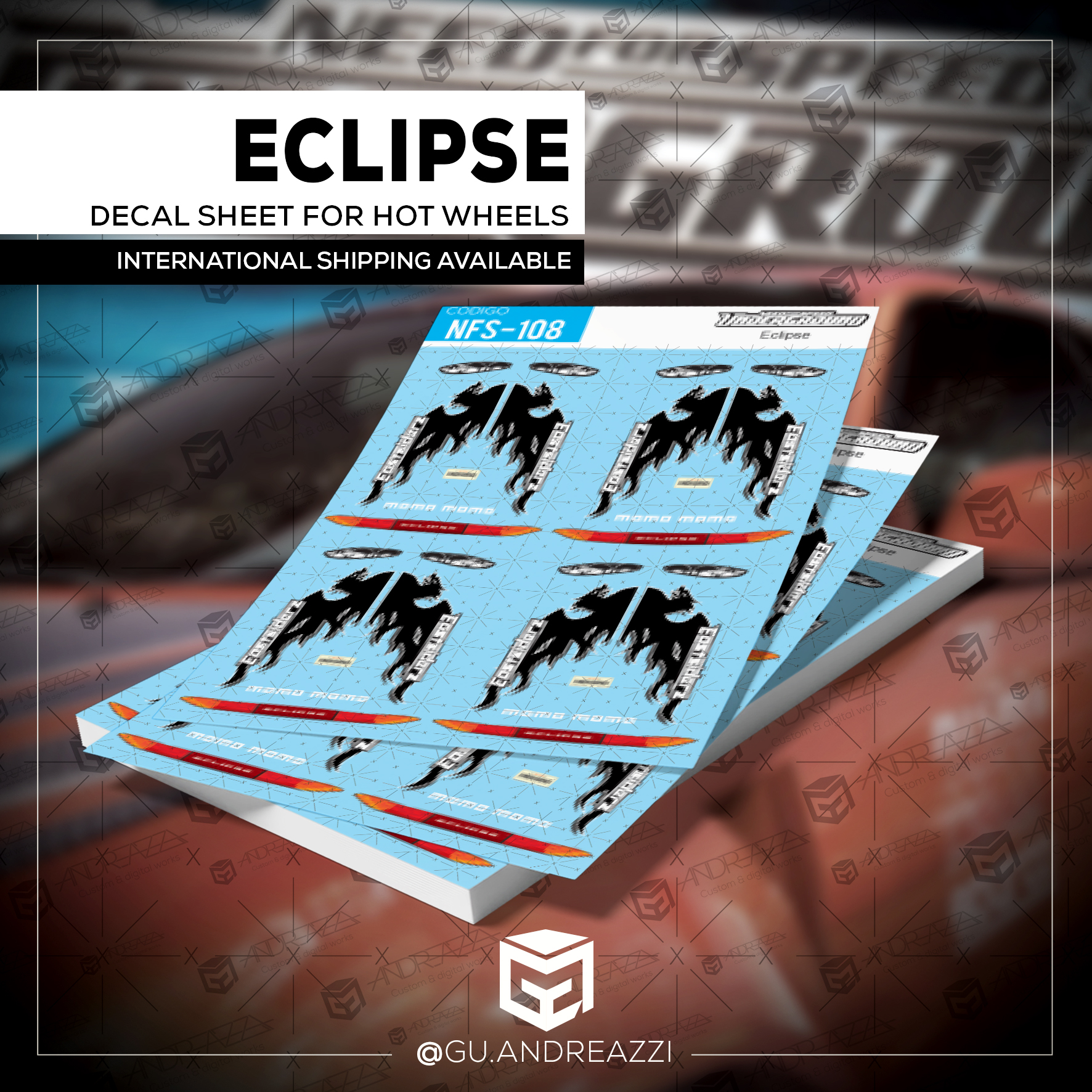 NFS108 - Eclipse - Decal 1/64 - Andreazzi Custom Works