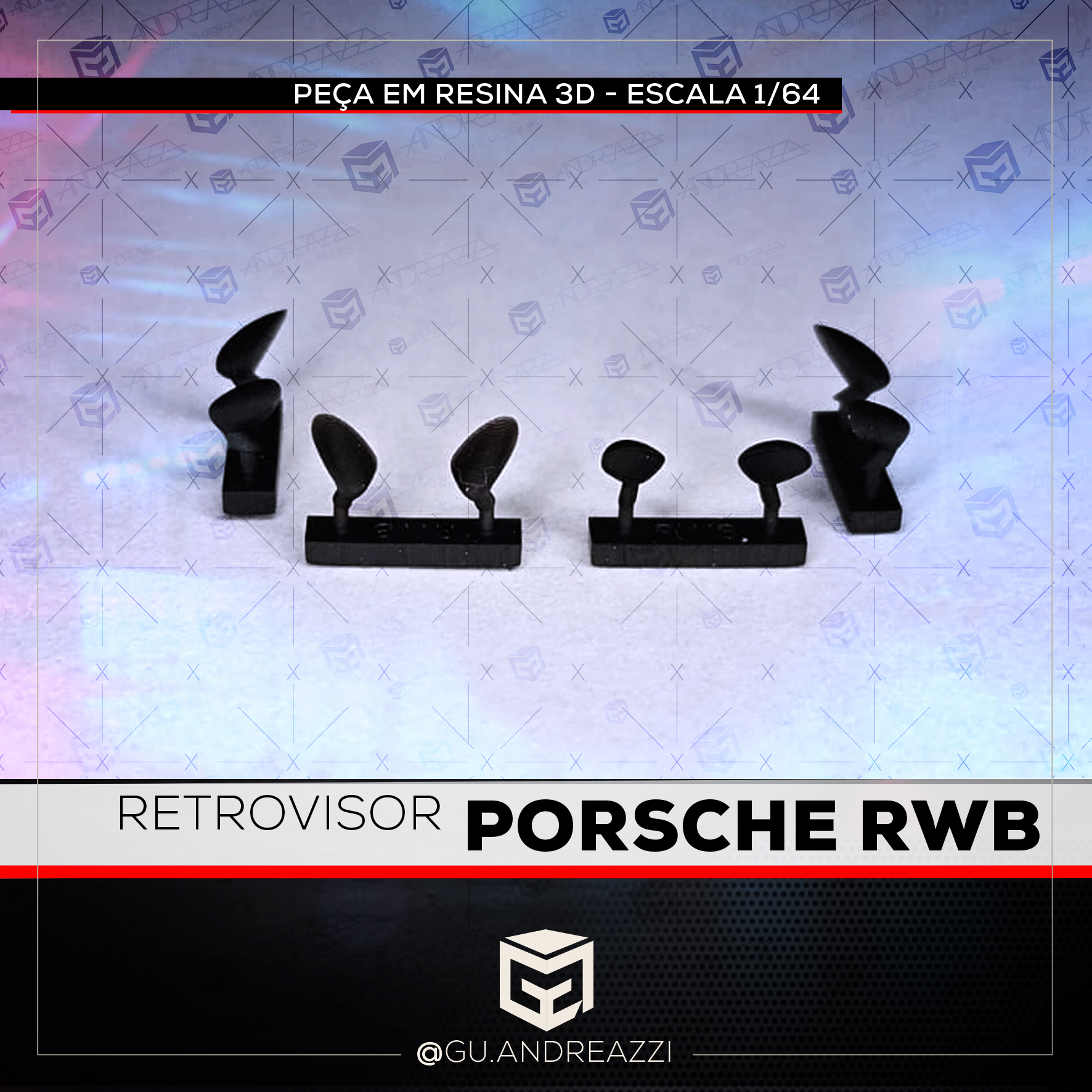 Retrovisor Porsche RWB - Andreazzi Custom Works